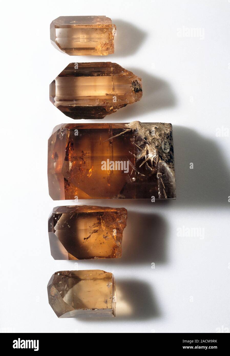 Topaz specimens. Topaz is a form of aluminium silicate fluoride ...