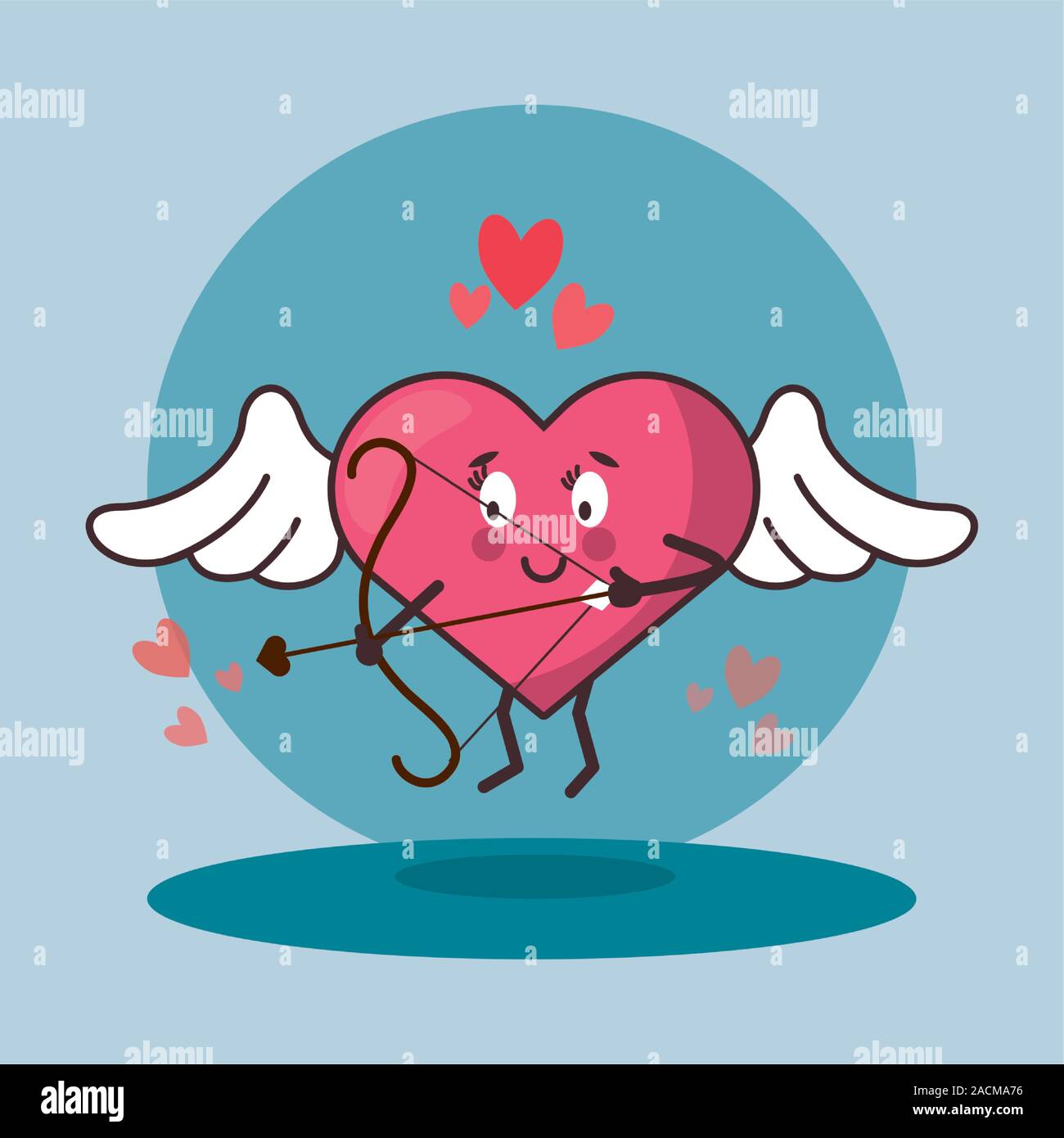 heart cupid angel with wings and arch Stock Vector Image & Art - Alamy