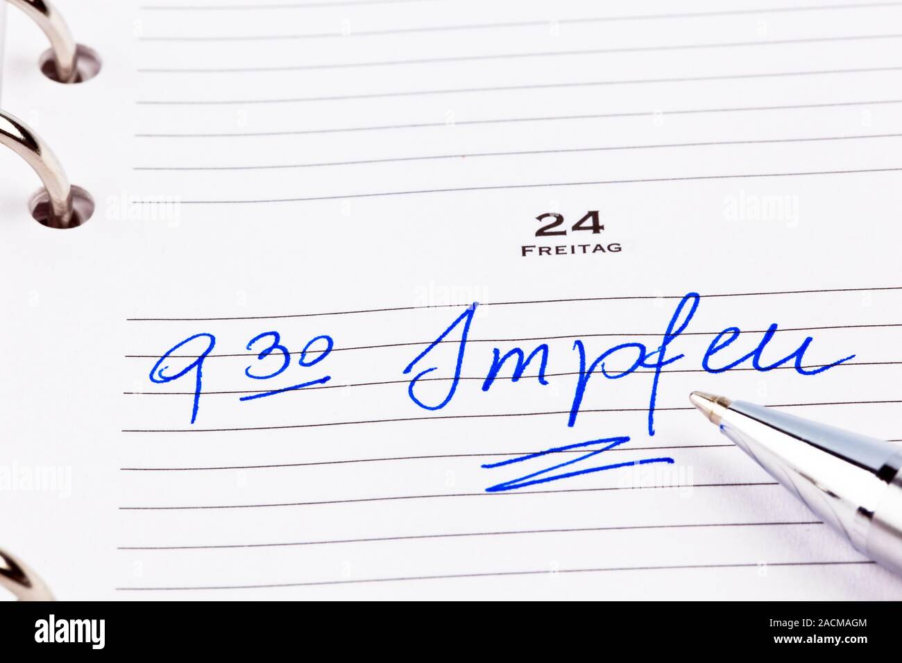 Calendar entry: Inoculate Stock Photo - Alamy