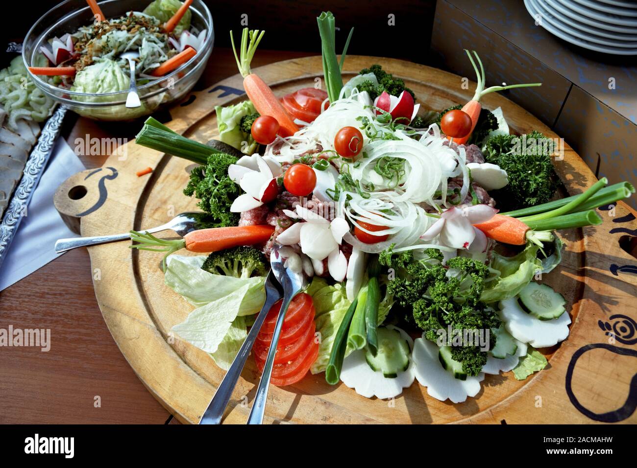 platter with a cold buffet Stock Photo - Alamy