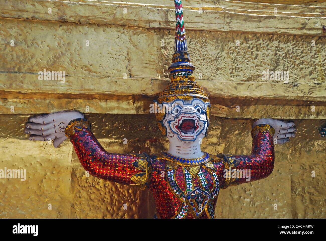 Golden Chedi in front of the Pantheon, carried by twenty monkeys and ...