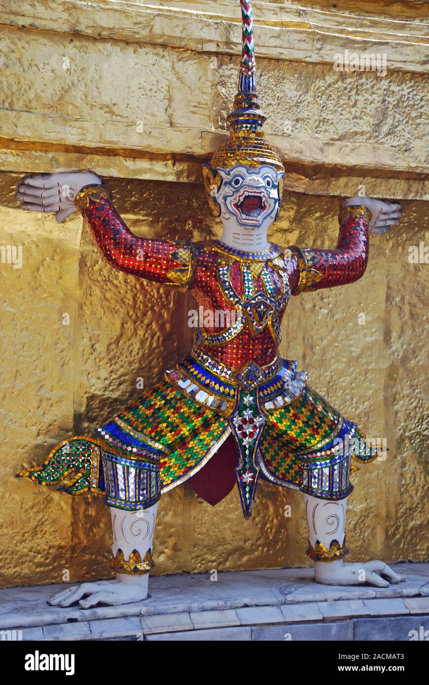 Golden Chedi in front of the Pantheon, carried by twenty monkeys and ...