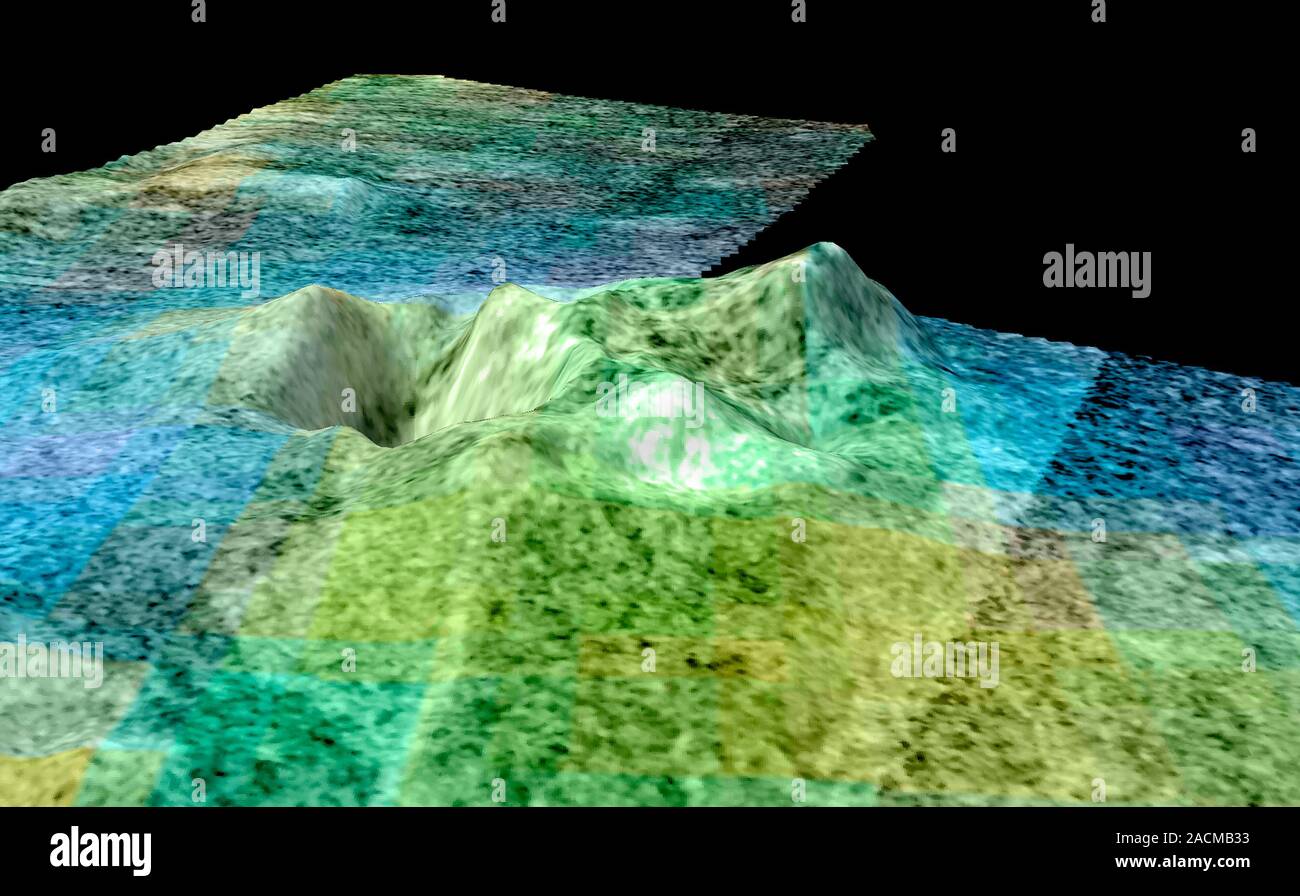 Cryovolcano on Titan. Combined infrared (terrain) and radar (topography ...