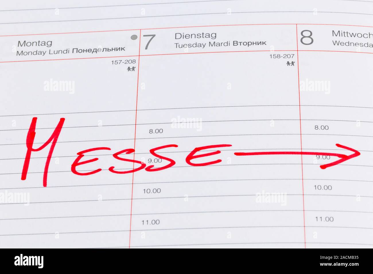 Entry in calendar: Fair Stock Photo - Alamy