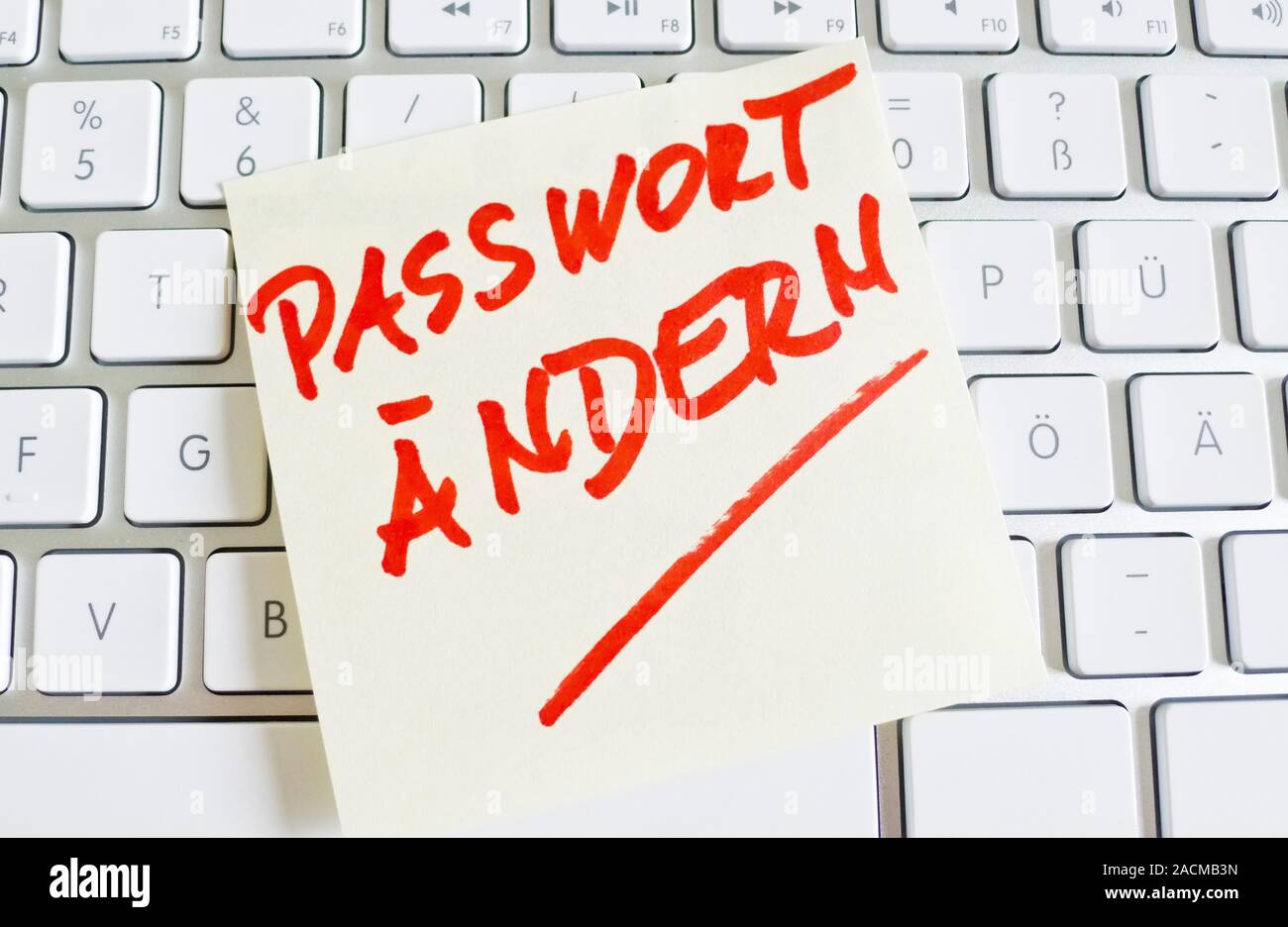 Note on Computer Keyboard: Change Password Stock Photo - Alamy