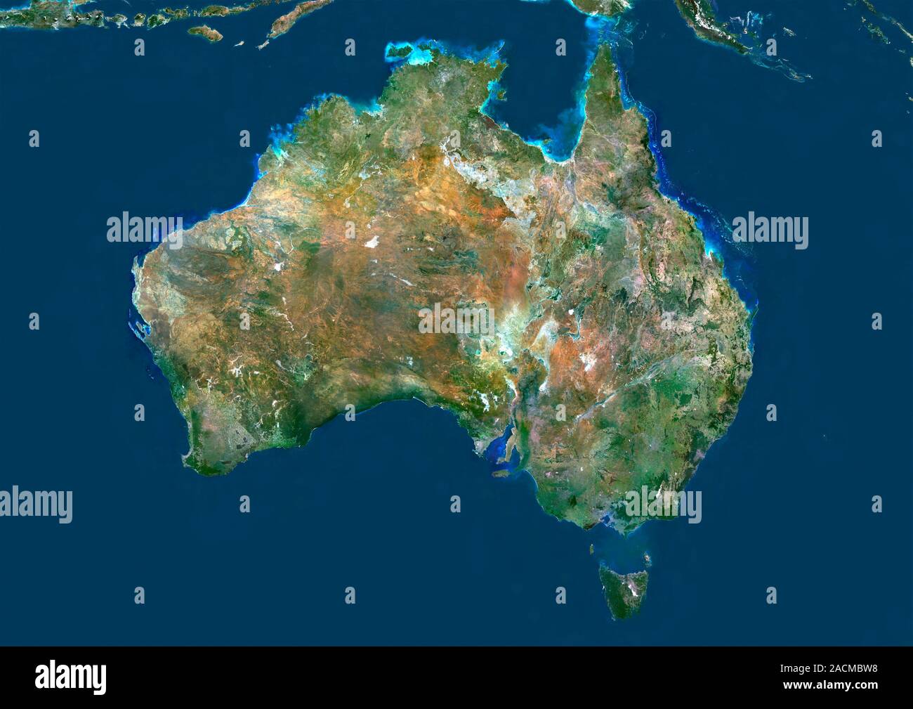 Australia, satellite image. Natural colour satellite image showing ...