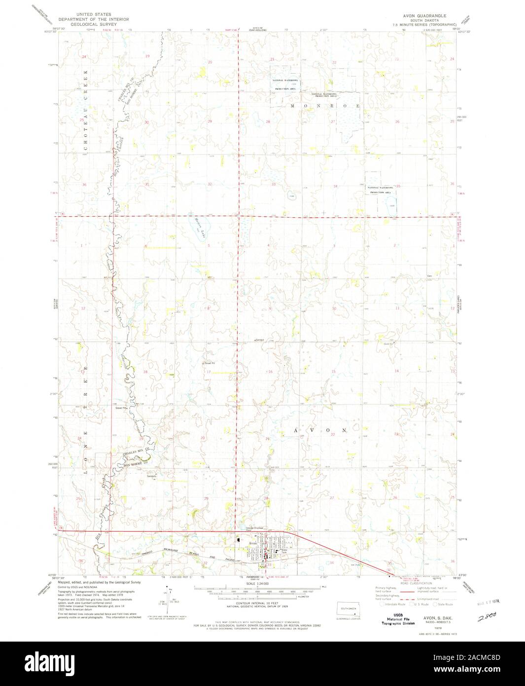 Map of avon south dakota hi-res stock photography and images - Alamy