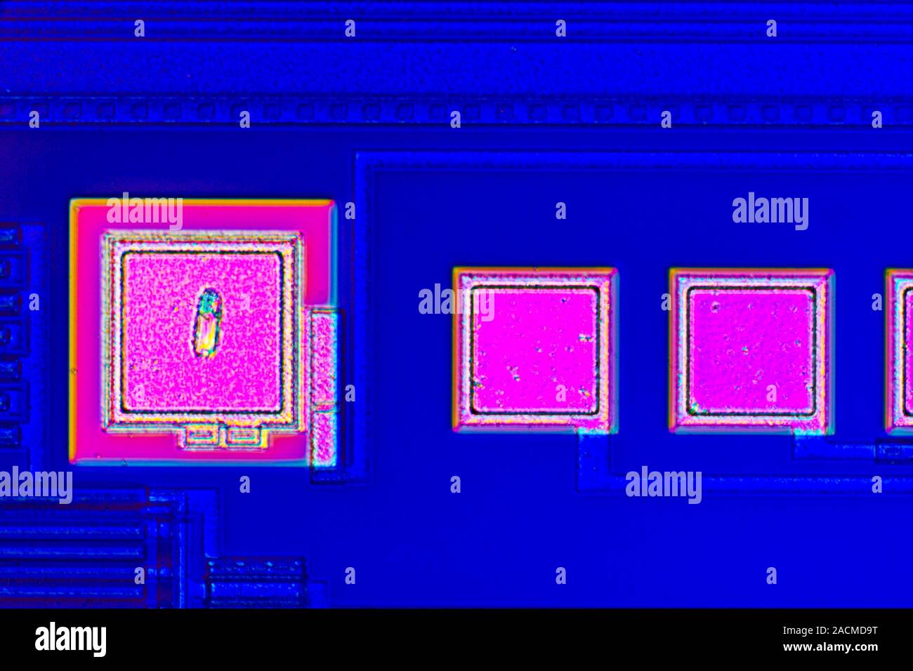 Microchip. Differential interference contrast micrograph of an ...