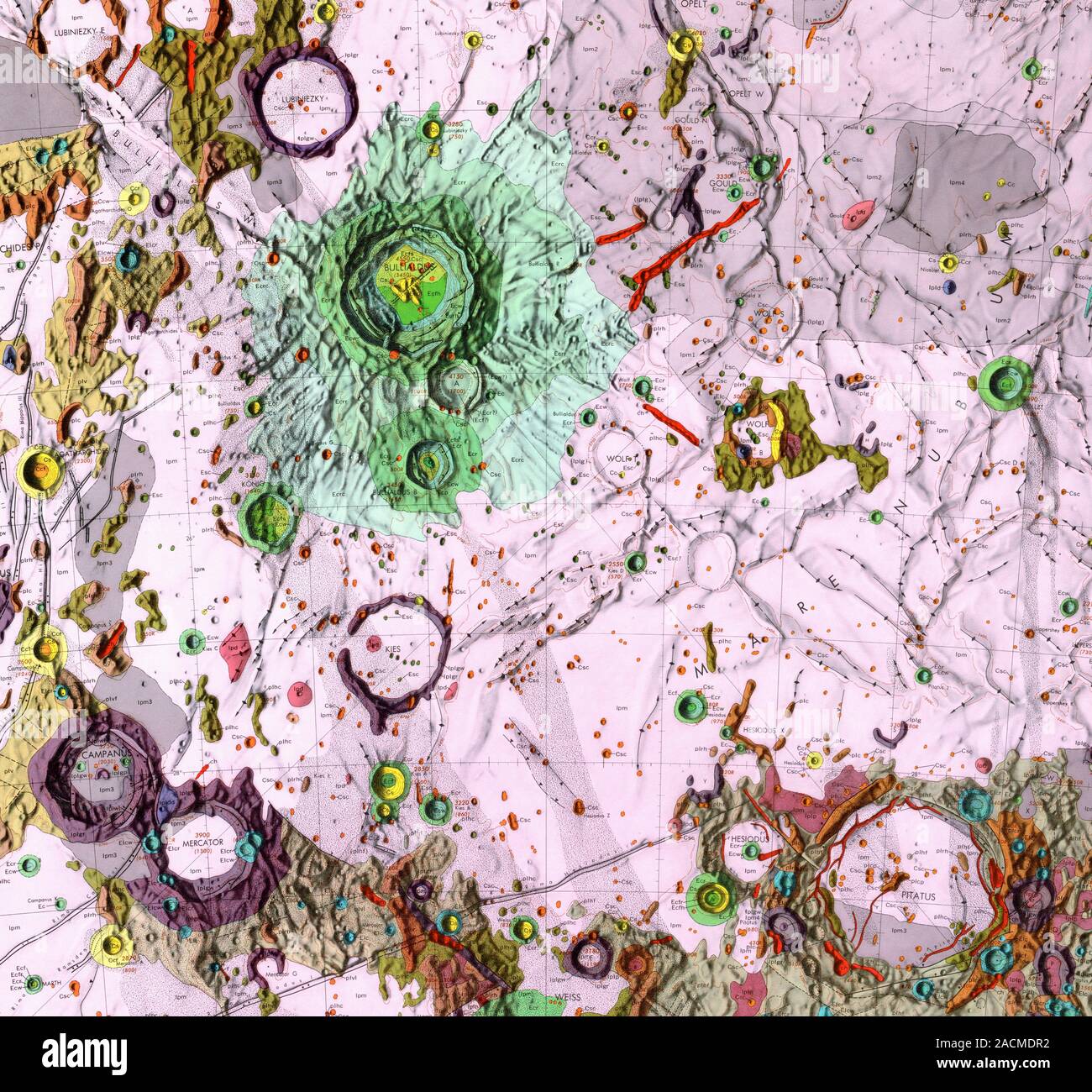 Mare Nubium, lunar geologic map based on photographs collected from ...