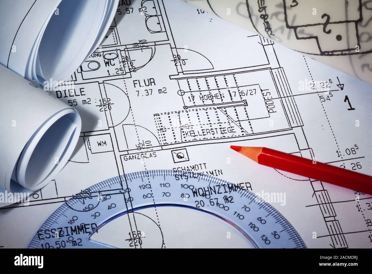 Construction plan of a residential building. house building Stock Photo ...