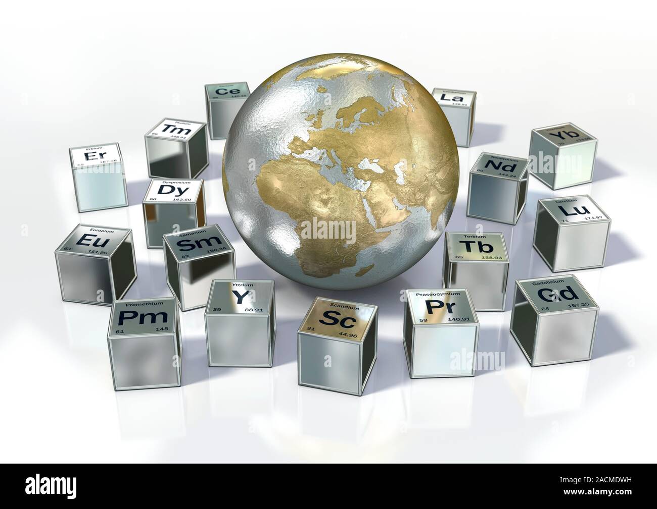 Rare earth metals, conceptual image. The rare earth metals, or rare ...