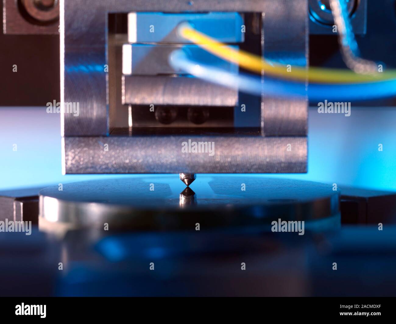 Hardness testing. Probe of a scanning indentation mechanical microprobe ...
