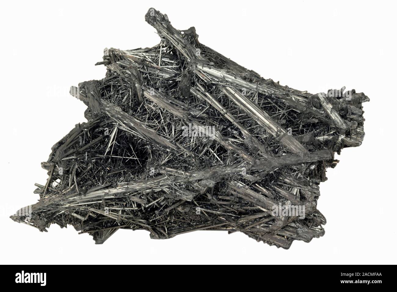 Stibnite crystals, Hunan Province, China. Specimen courtesy JMU Mineral ...