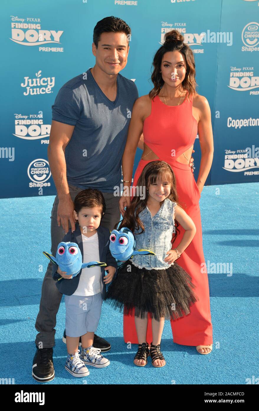 LOS ANGELES, CA. June 8, 2016: TV presenter Mario Lopez & family at the ...