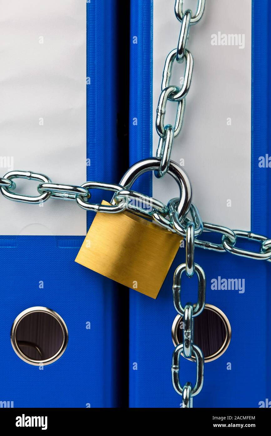 Files folder closed with chain Stock Photo - Alamy
