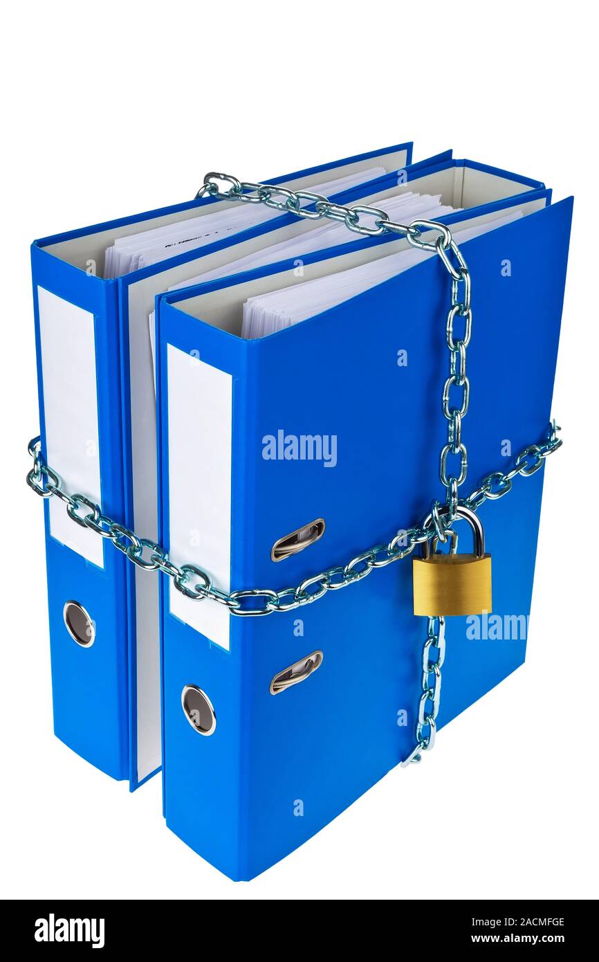 Files folder closed with chain Stock Photo - Alamy