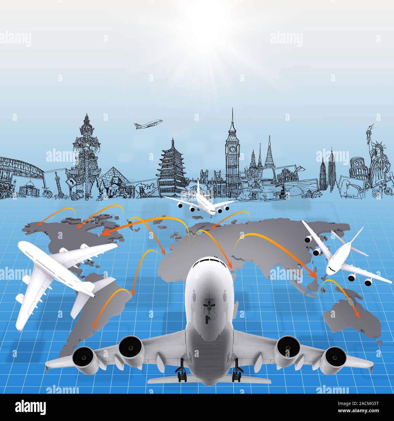 Flight around the world hi-res stock photography and images - Alamy