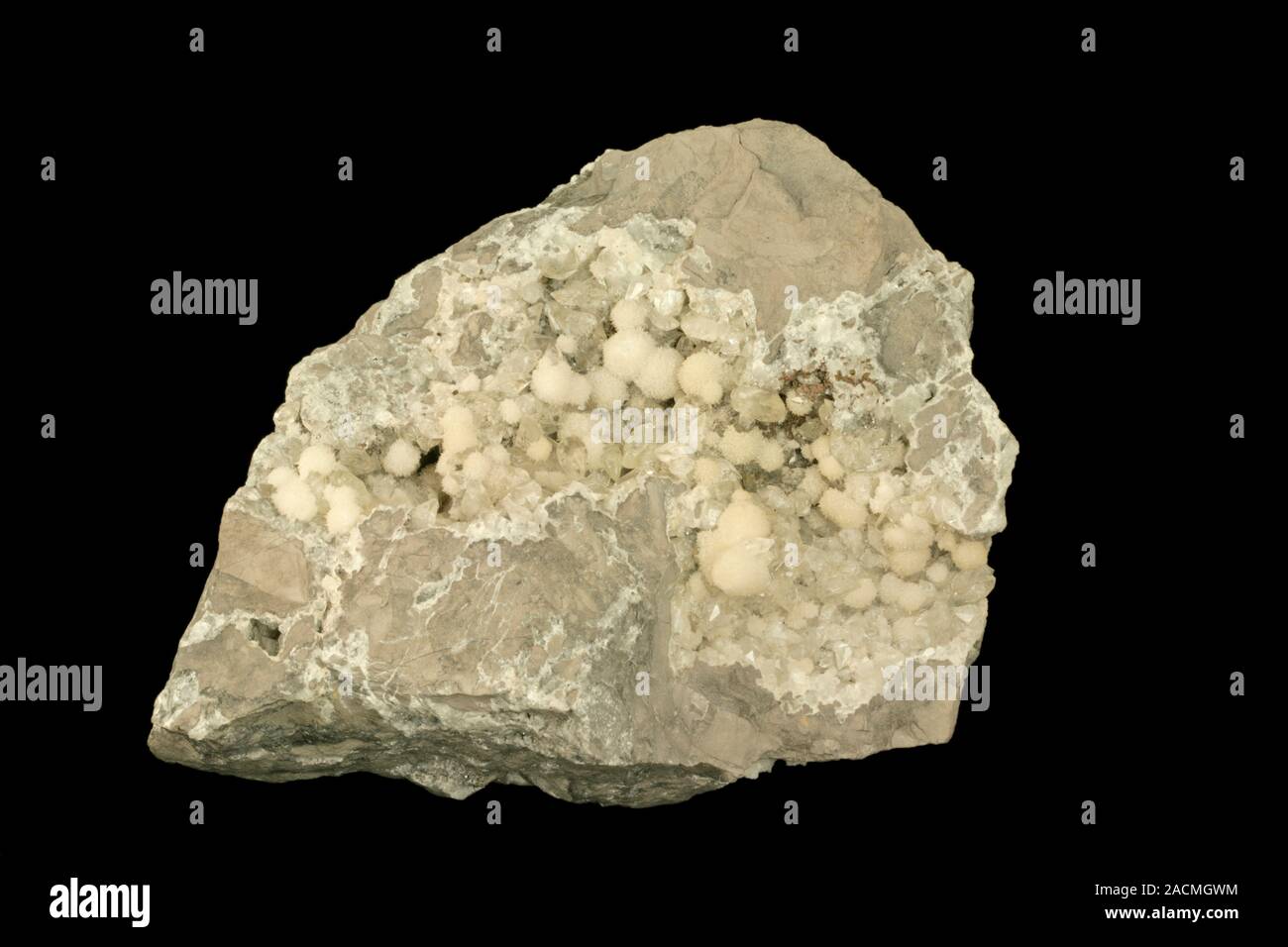 Strontianite and Calcite, Pennsylvania. Specimen courtesy JMU Mineral ...