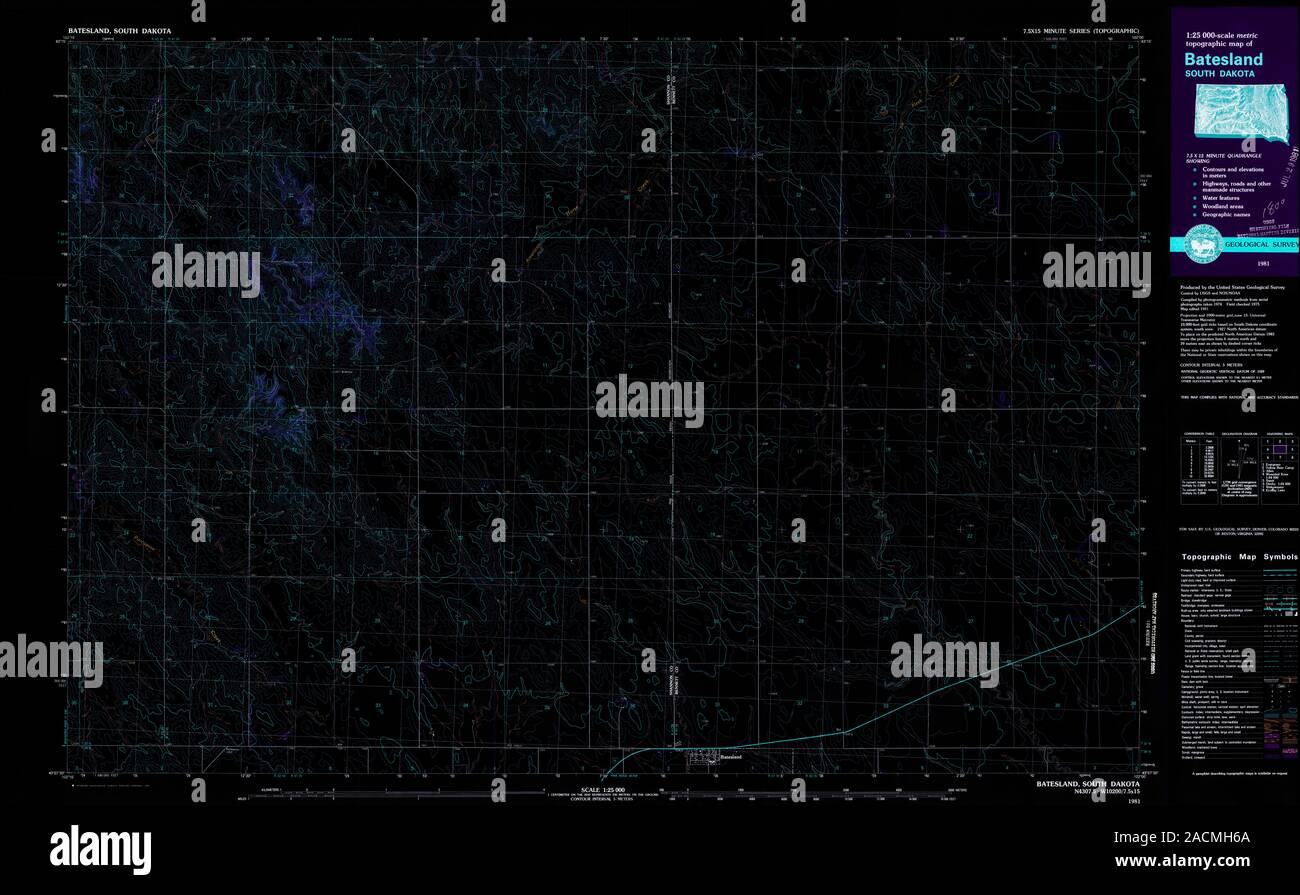 Map of batesland south dakota hi-res stock photography and images - Alamy
