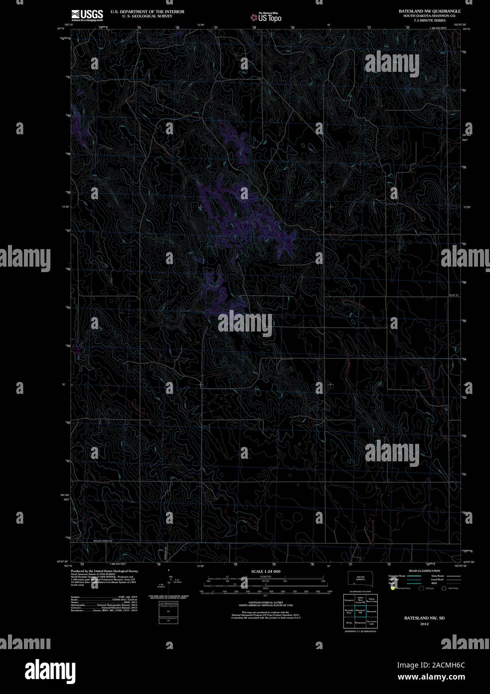 Batesland south dakota map hi-res stock photography and images - Alamy