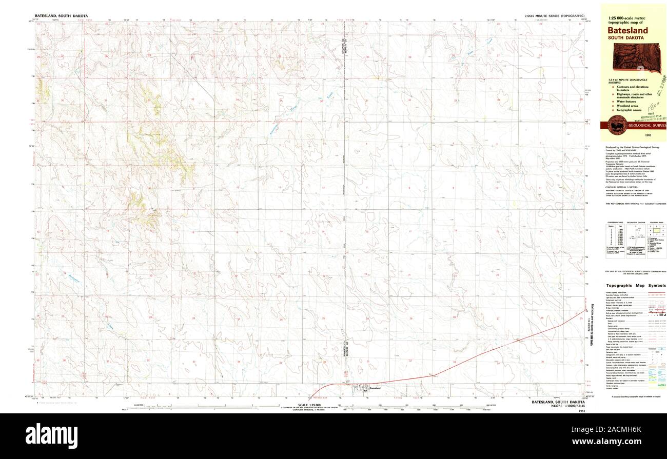 Batesland south dakota map hi-res stock photography and images - Alamy