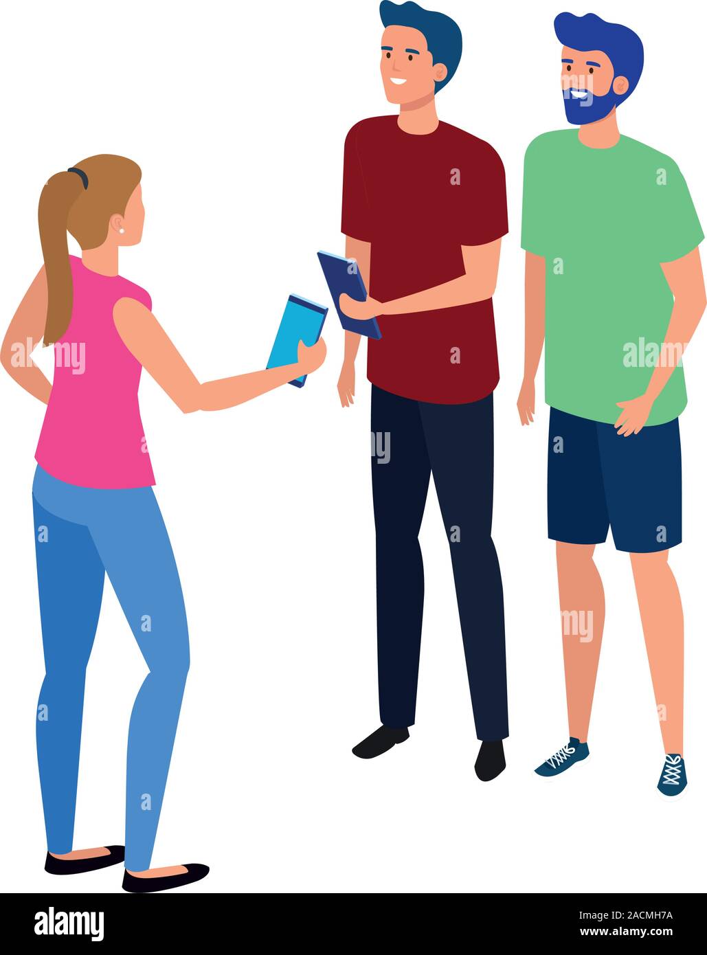People avatars with smartphones vector design Stock Vector Image & Art ...