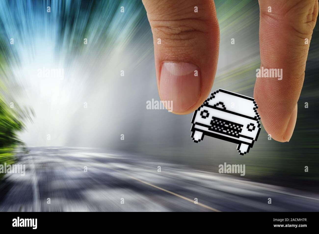 pixel car icon Stock Photo - Alamy