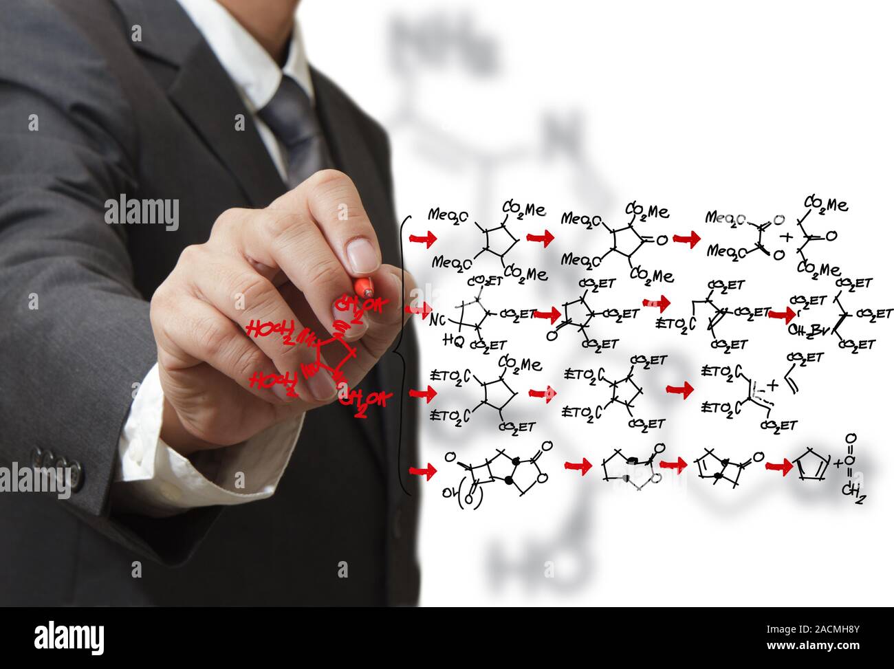 Hand drawing molecule structure hi-res stock photography and images - Alamy