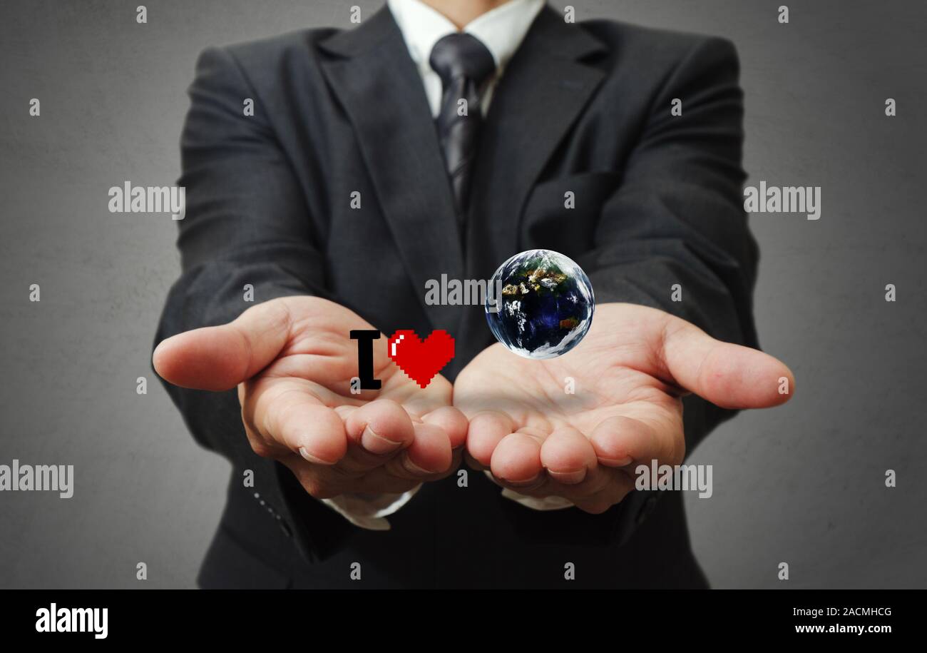 I love the earth as concept Stock Photo - Alamy