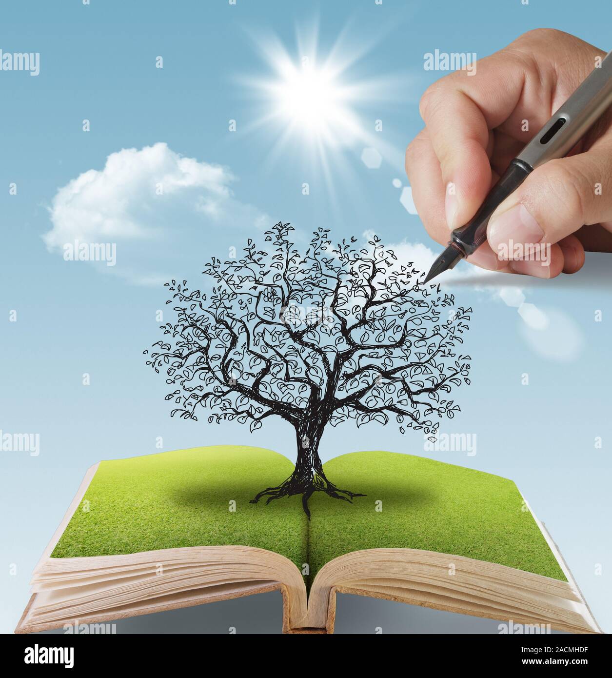 Hand tree artwork hi-res stock photography and images - Alamy
