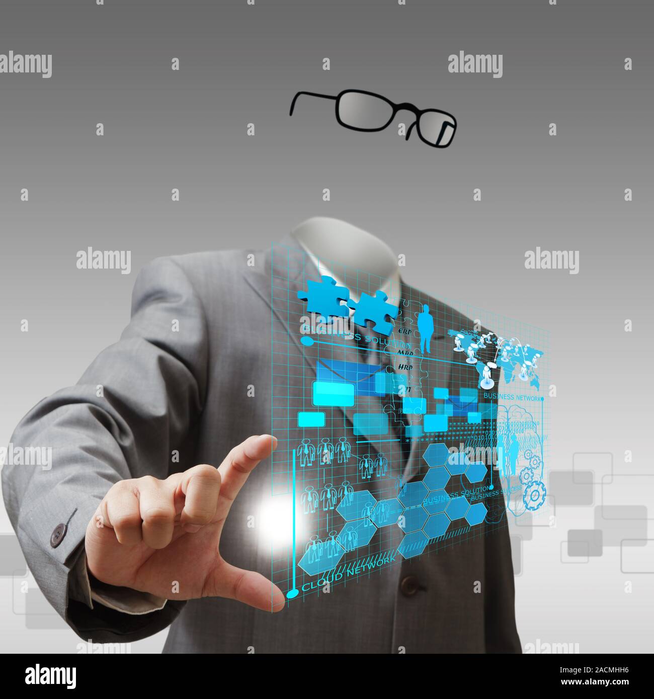 invisible Business man shows Business progress Stock Photo - Alamy