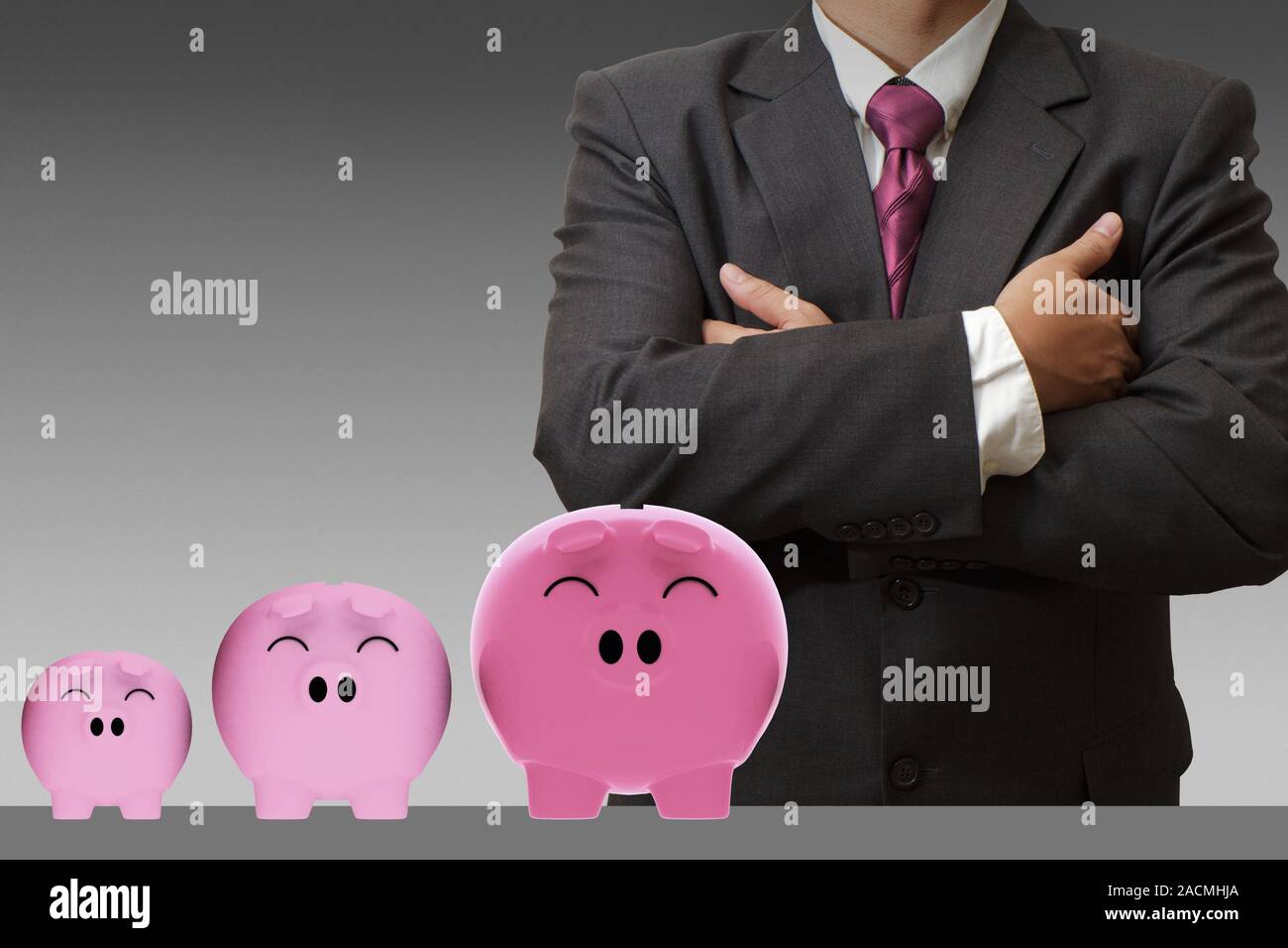 Business man and growing Investment Stock Photo - Alamy