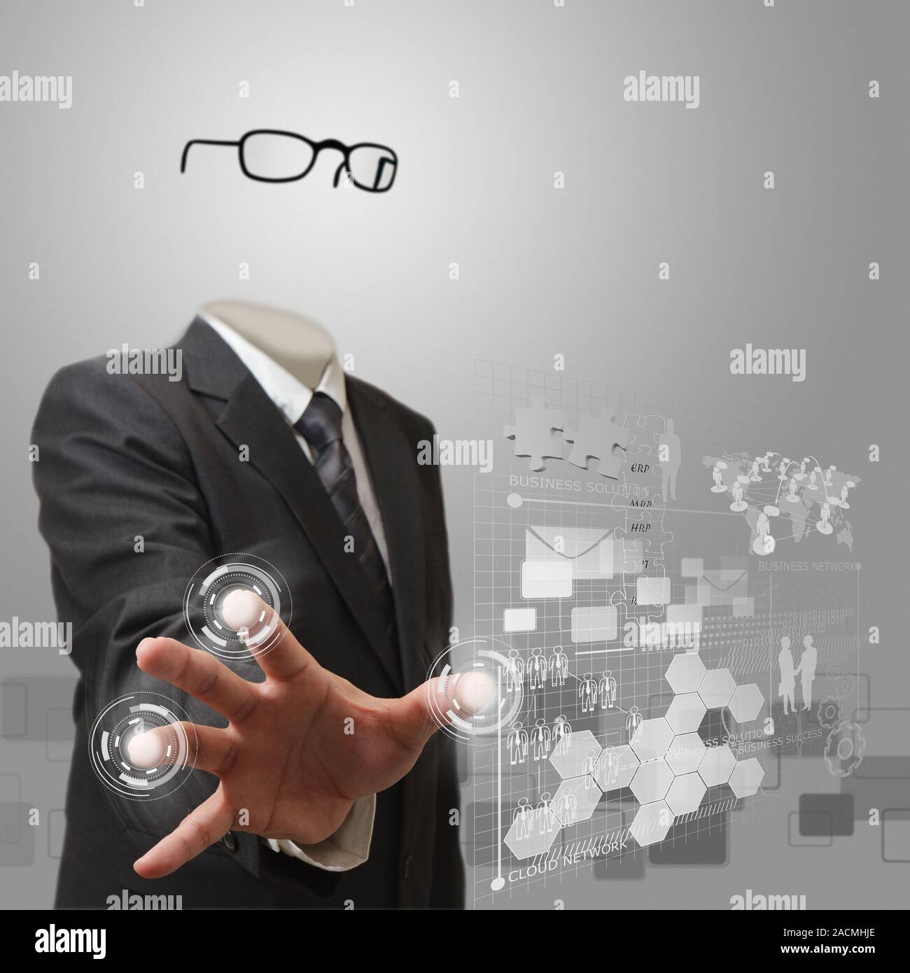 invisible Business man working on modern technology Stock Photo - Alamy