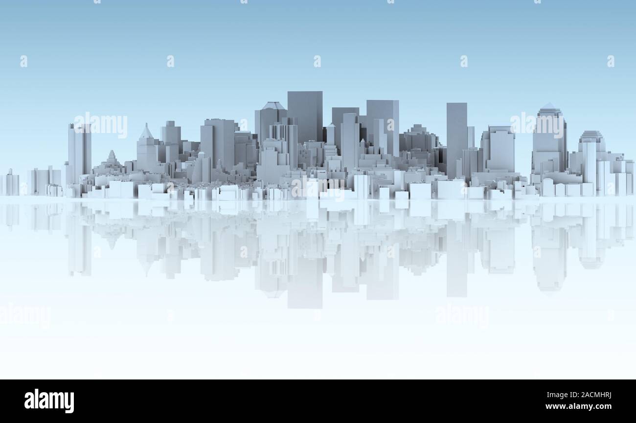 Abstract cityscape 3d model isolated hi-res stock photography and ...
