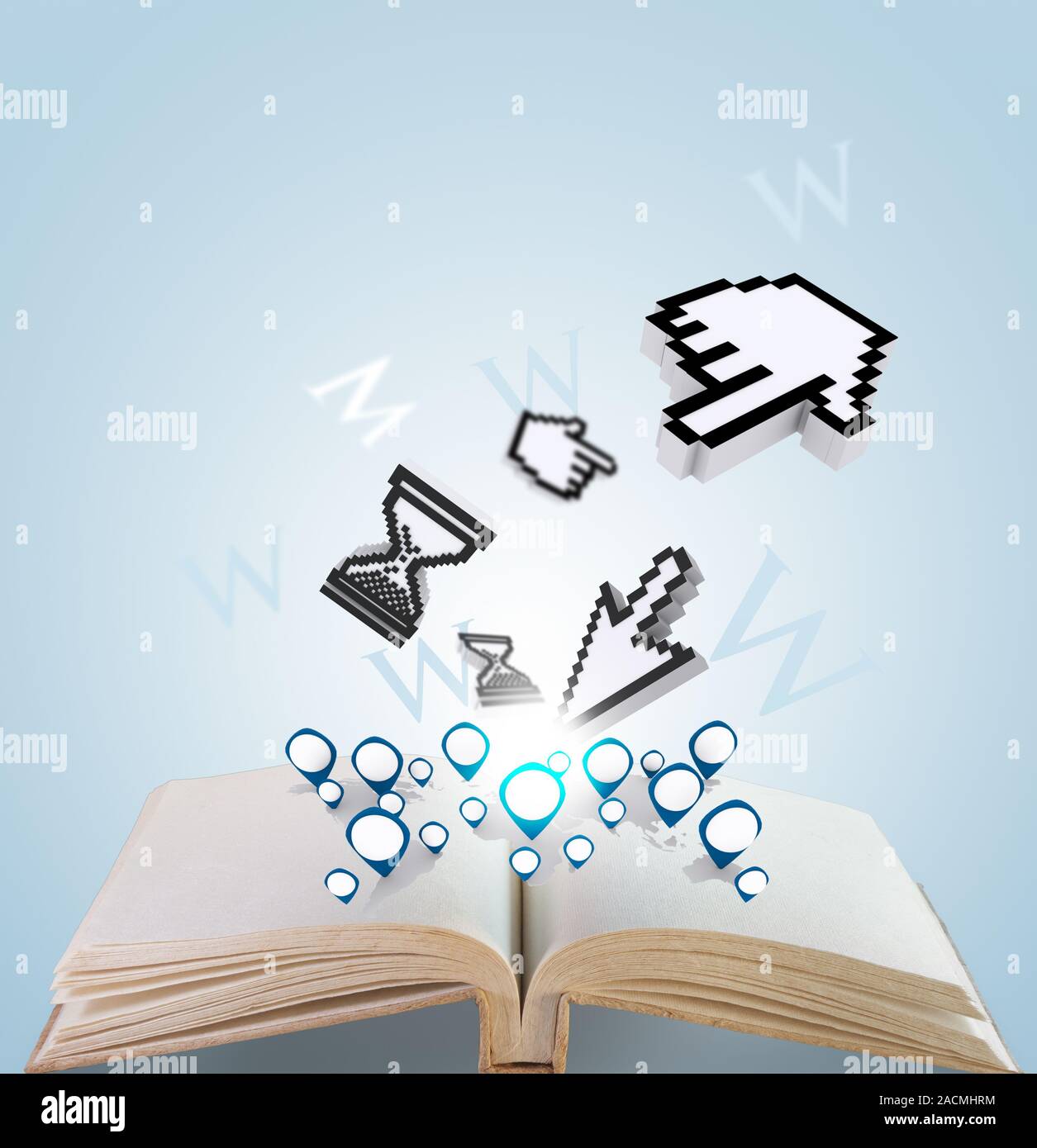 open book of internet story Stock Photo - Alamy