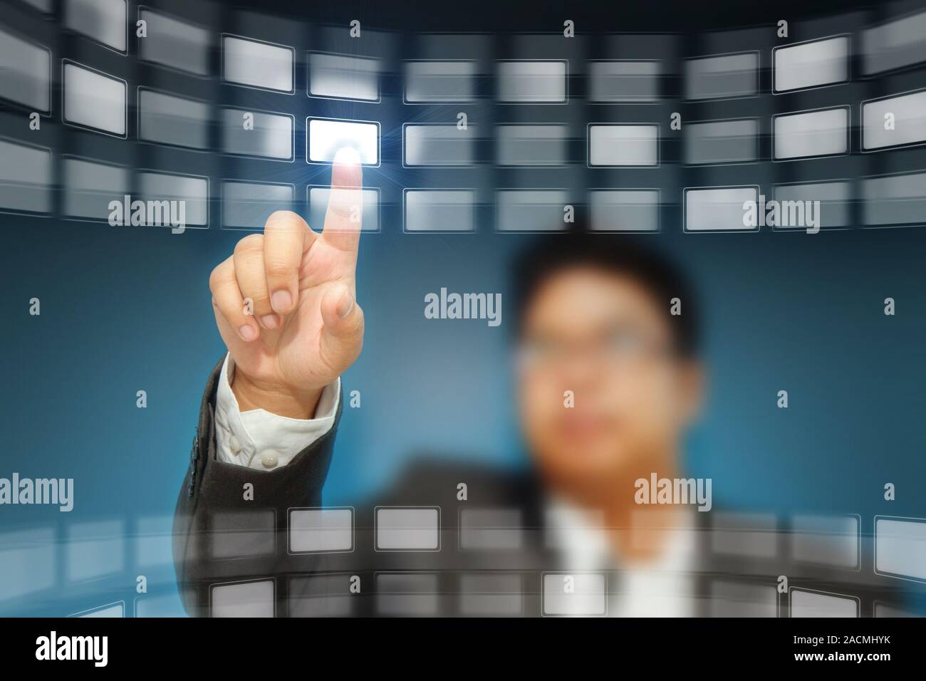 moving a touch screen interface Stock Photo - Alamy