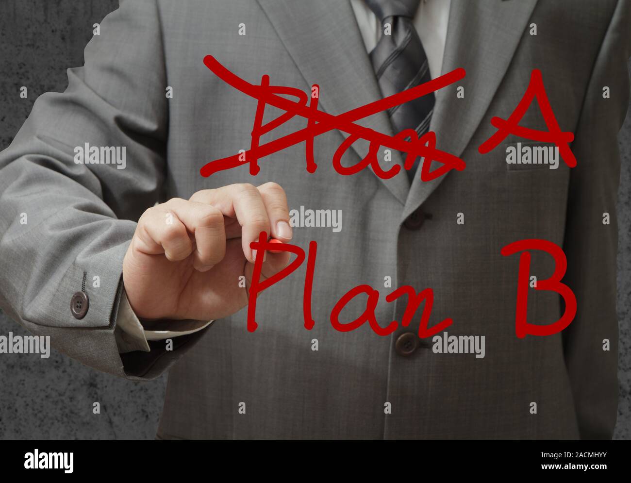 hand drawing plan a plan b Stock Photo - Alamy