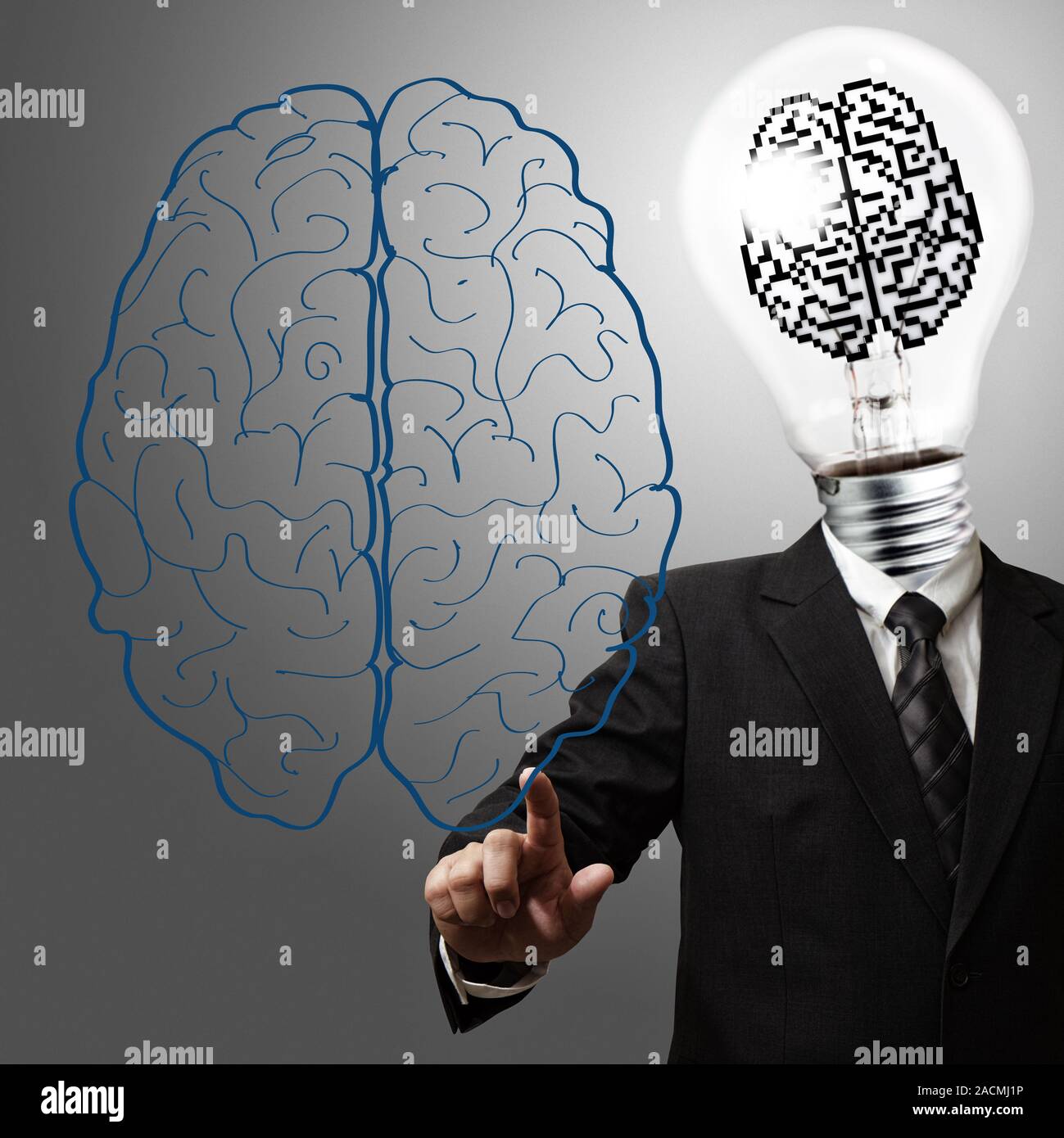 Business man light bulb Stock Photo - Alamy