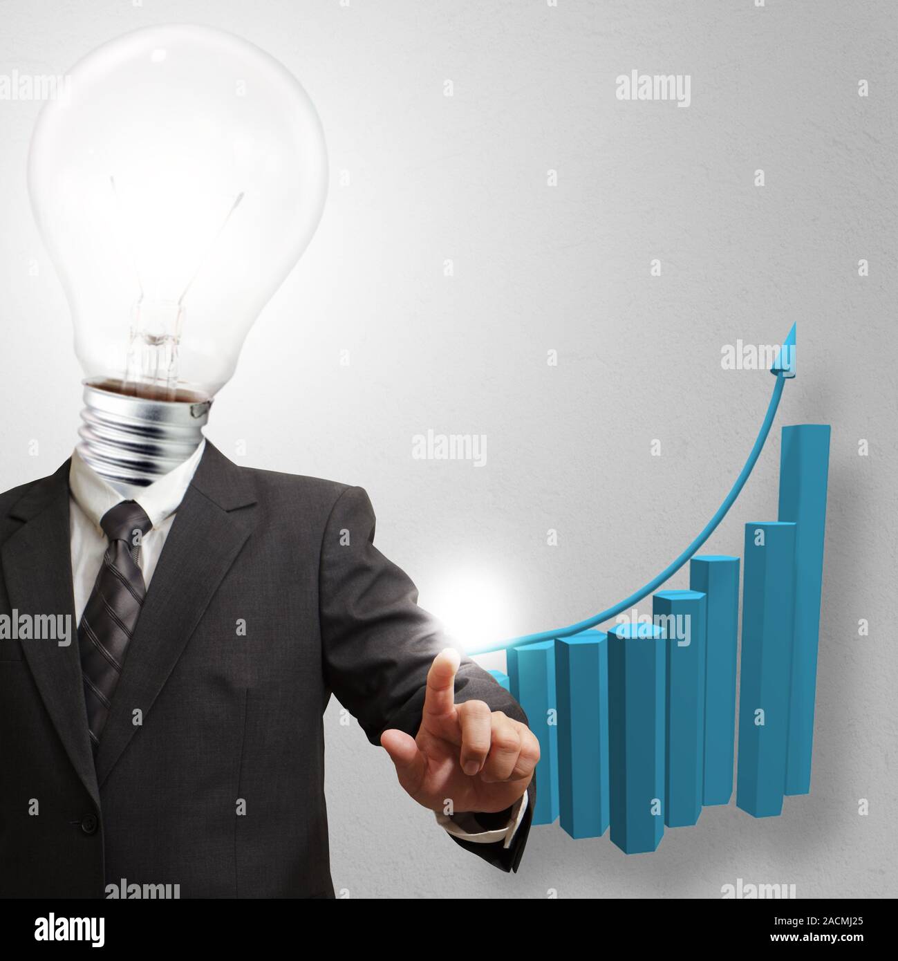 Business man light bulb head Stock Photo - Alamy