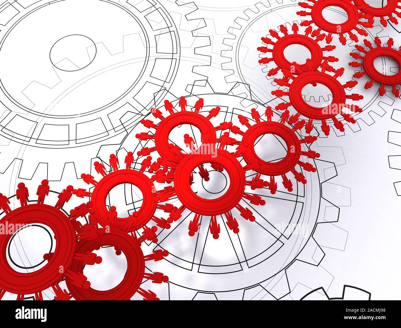 people cogs as concept Stock Photo - Alamy