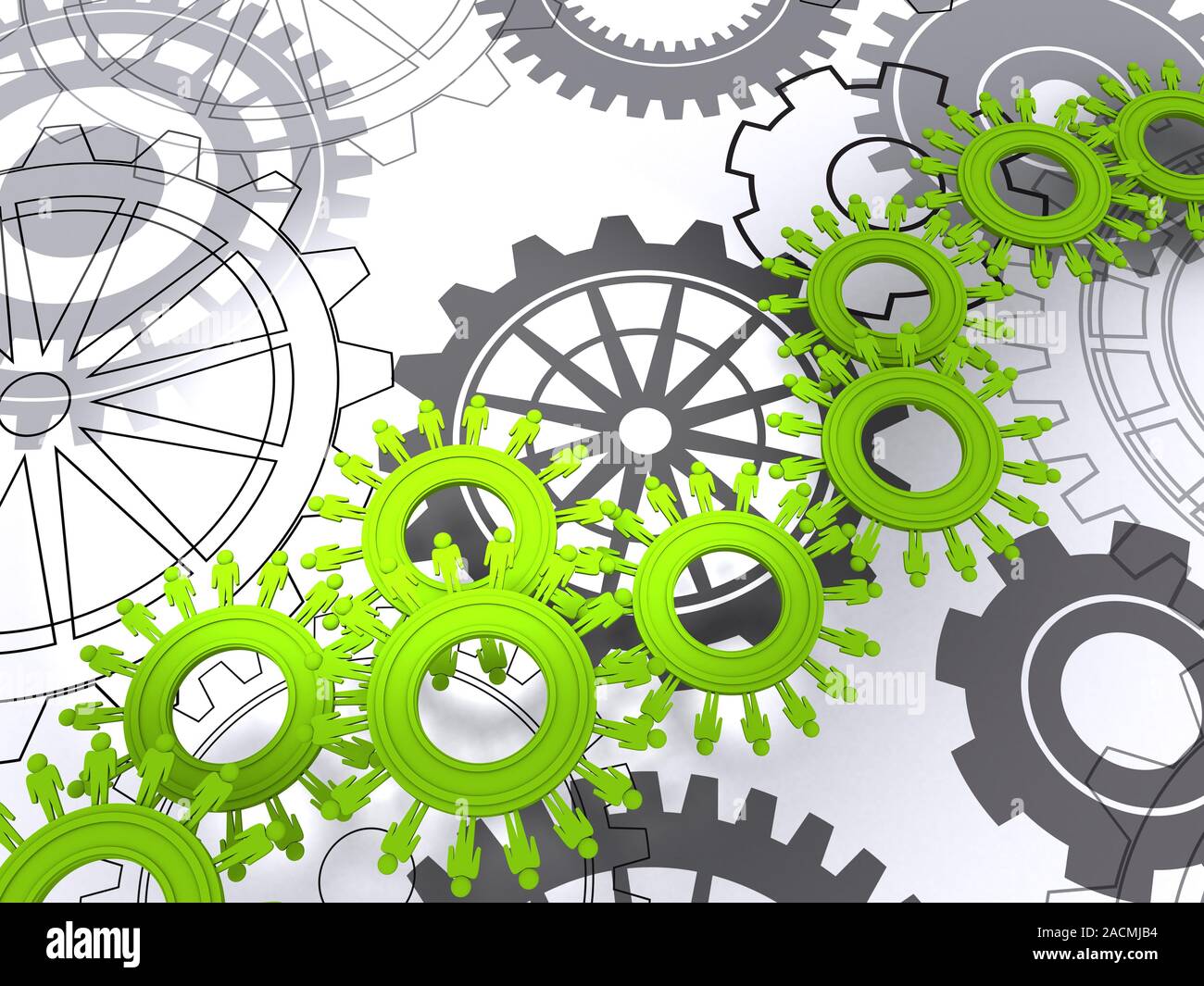 people cogs as concept Stock Photo - Alamy