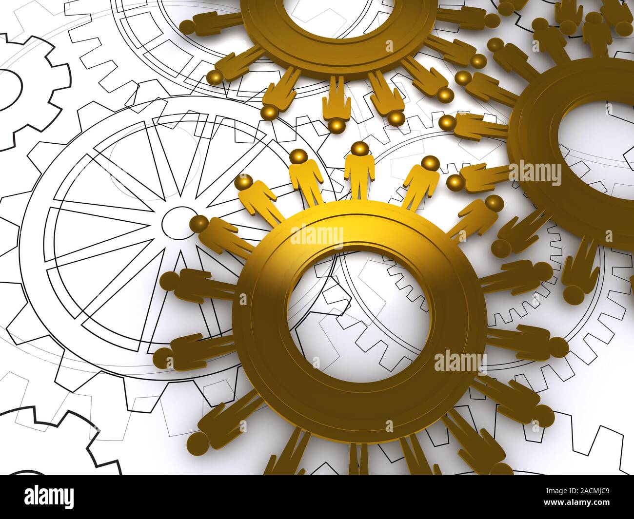 Cogs man machine concept hi-res stock photography and images - Alamy