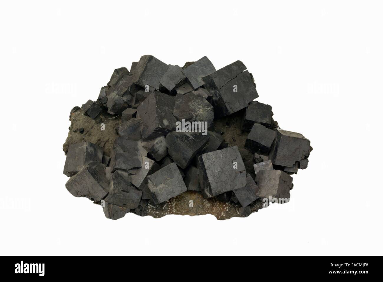 Galena crystals, an ore of Lead, Joplin, Missouri, USA. Specimen ...