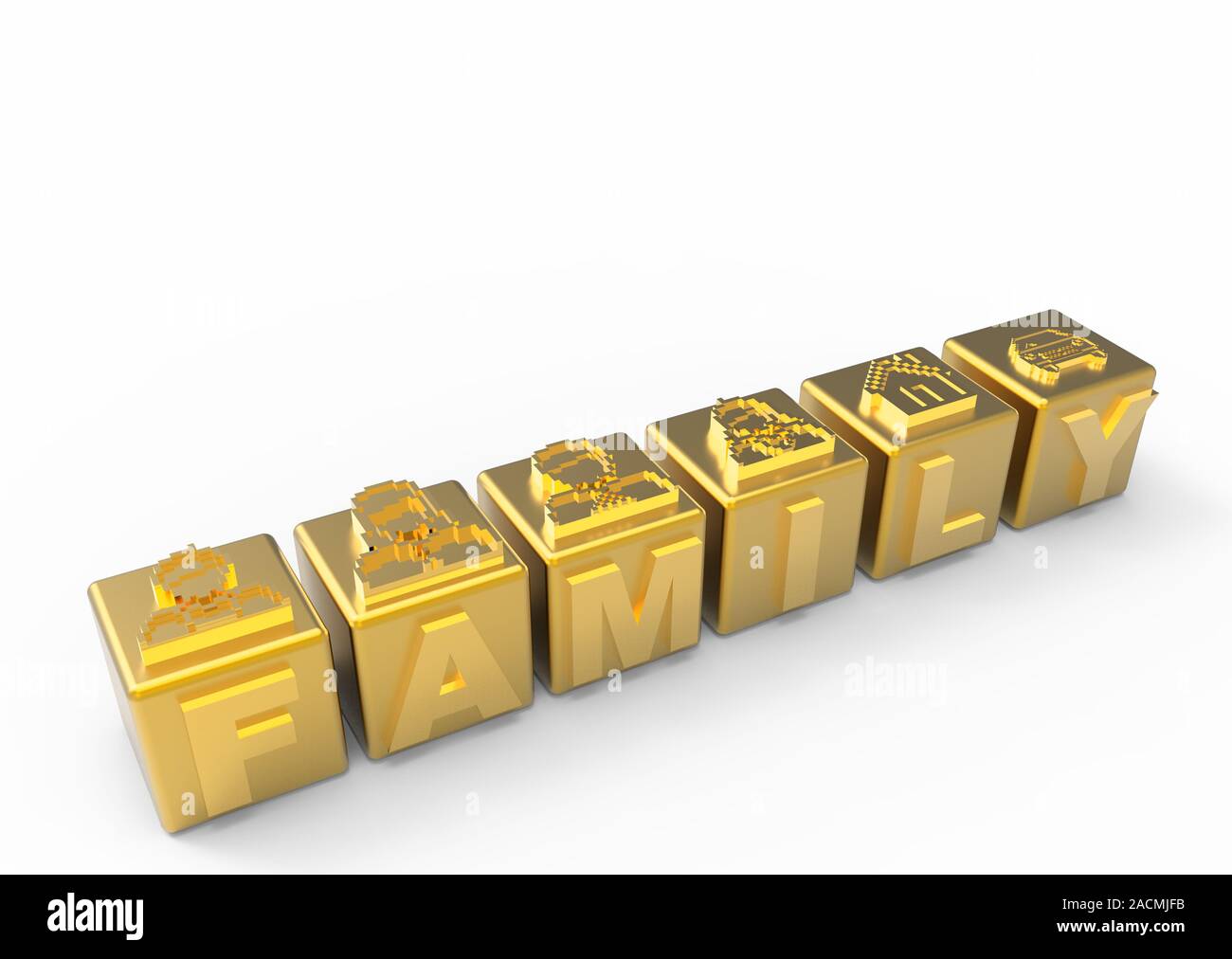 Gold people family icons Stock Photo - Alamy