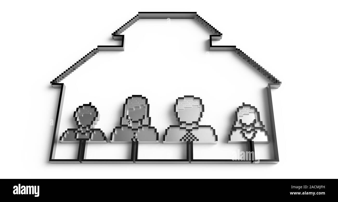 silver people family icons Stock Photo - Alamy