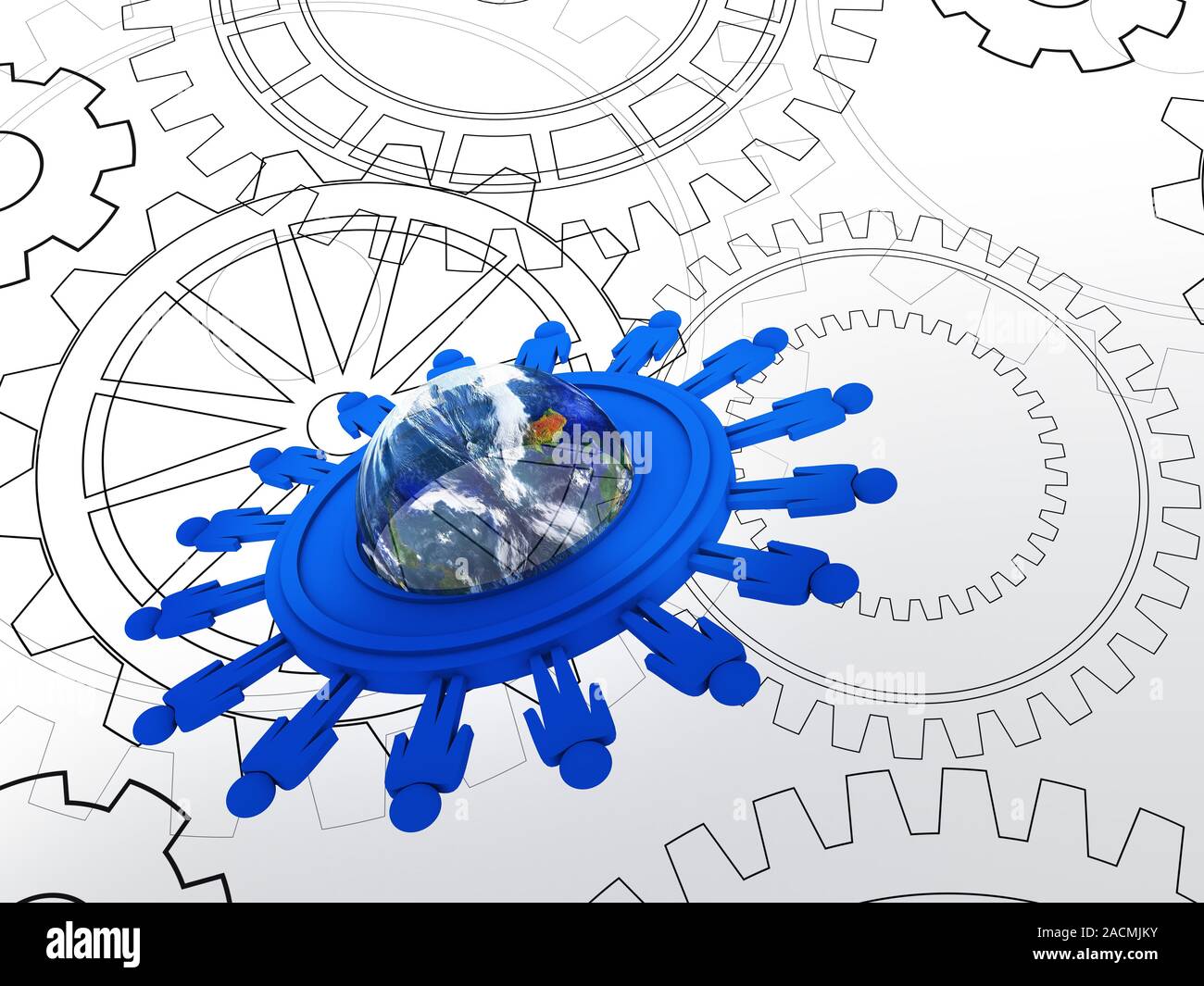 people cogs as concept Stock Photo - Alamy