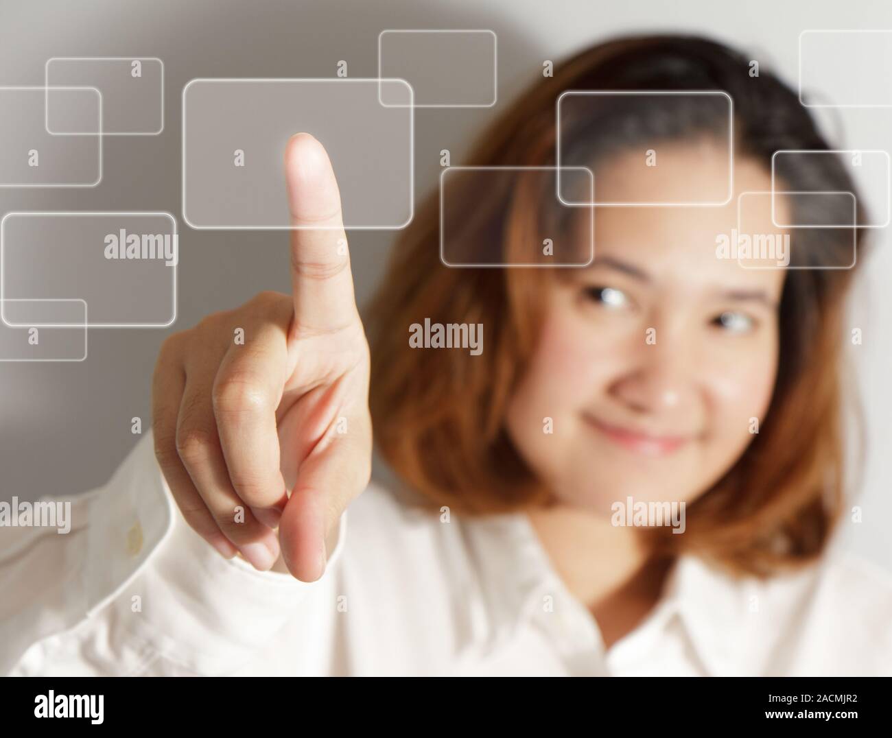 hand push like virtual button Stock Photo - Alamy