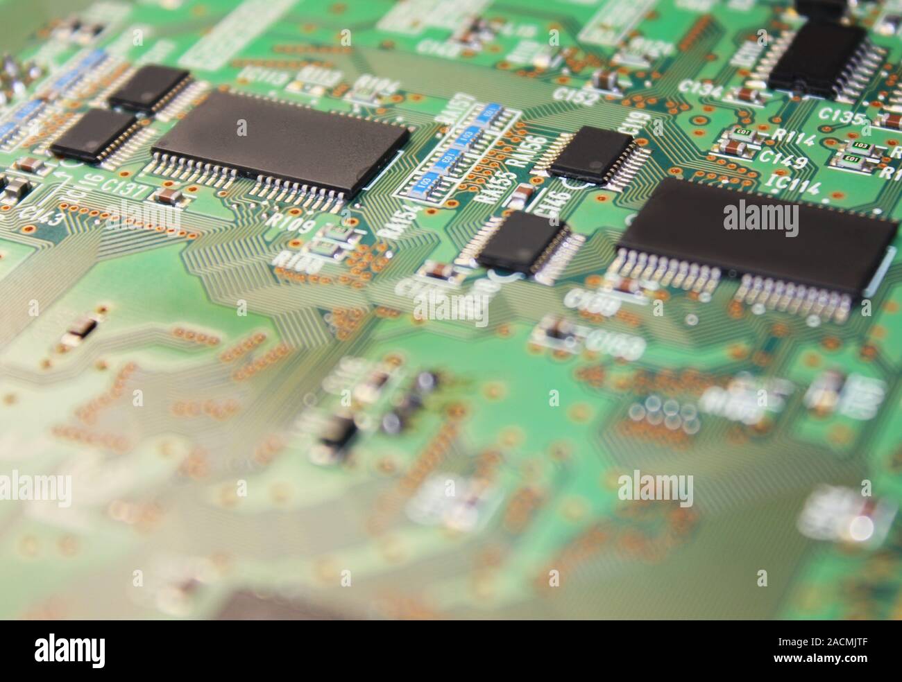 Closeup of electronic circuit board or PCB printed circuit board Stock Photo - Alamy