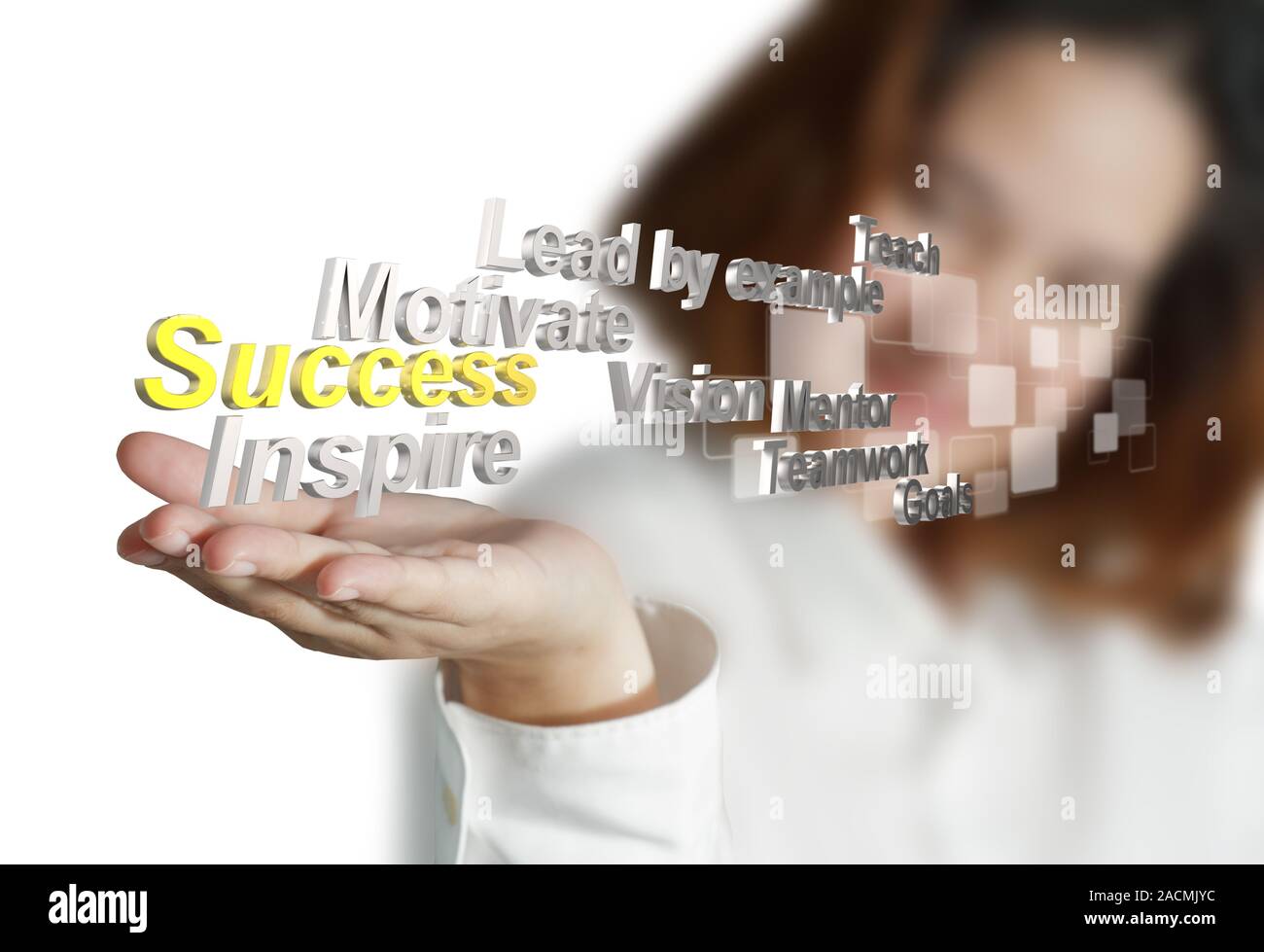 hand shows 3d metallic success diagram Stock Photo - Alamy