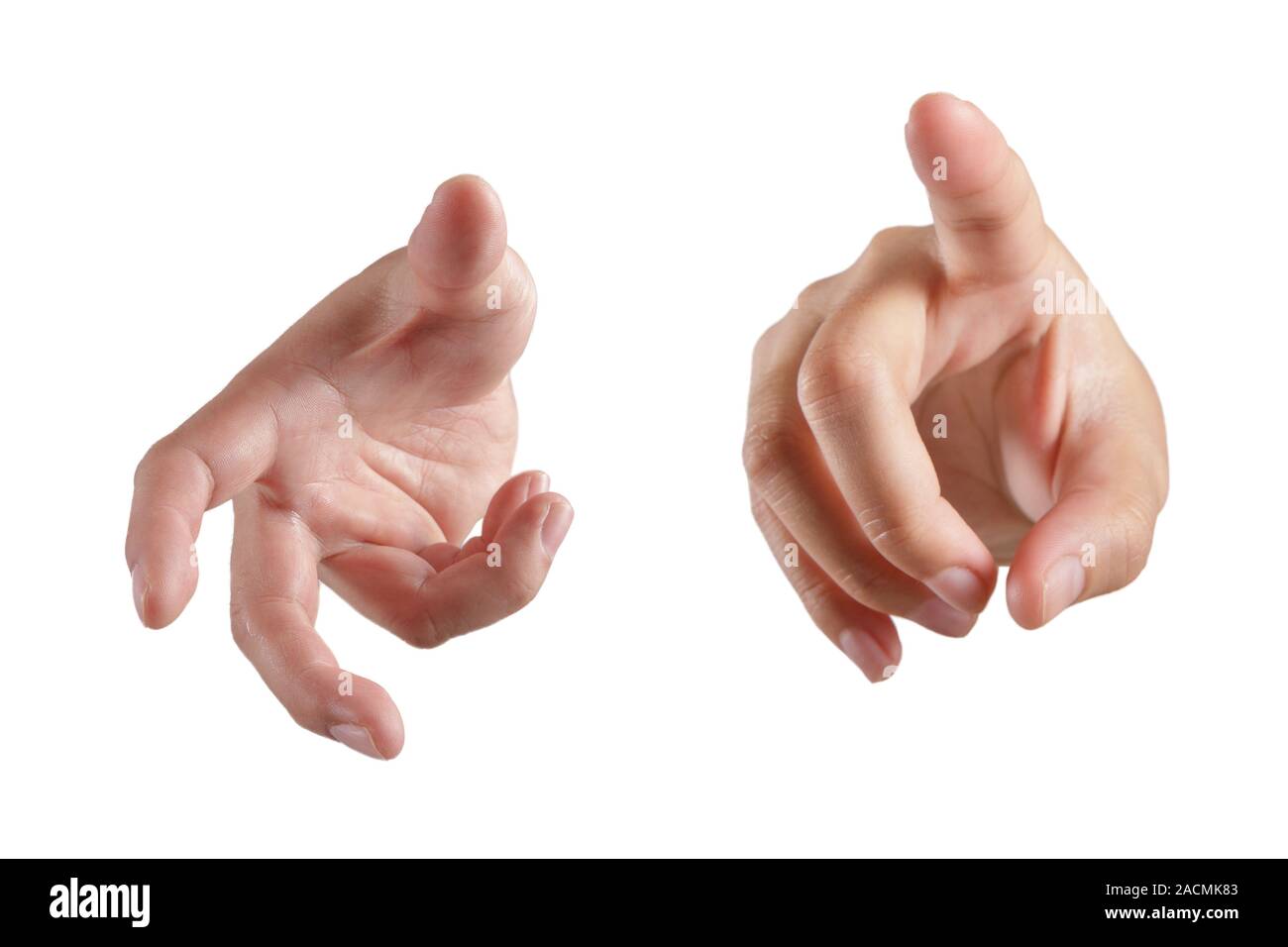 Empty open and pointing woman hands Stock Photo - Alamy